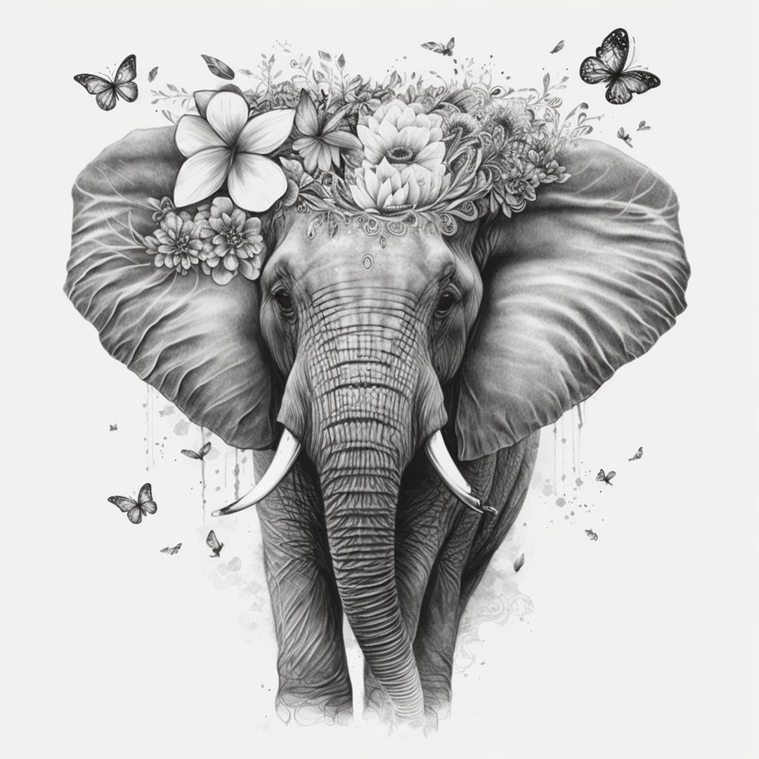 Elephant Artwork, Digital Download , Elephant Wall Art - Etsy