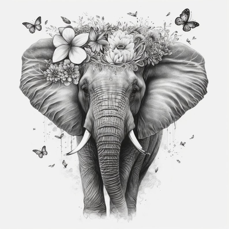 Elephant Artwork, Digital Download , Elephant Wall Art - Etsy
