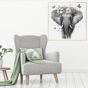 Elephant Artwork, Digital Download , Elephant Wall Art - Etsy