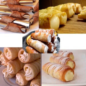Filled Dessert Pastry Cone Metal Molds Set Tubes Cannoli Rurki Cream ...