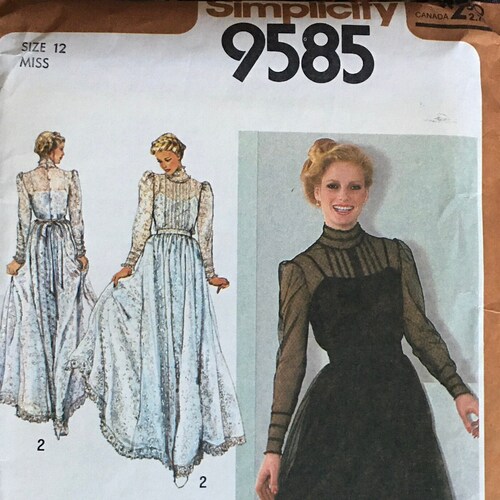 Tracing COPY of Vintage Simplicity 7327 Gunne Sax Style Sewing - Etsy UK