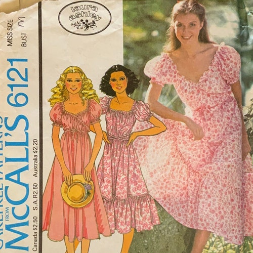 Tracing COPY of Vintage Mccalls 6121 Laura Ashley Sewing - Etsy