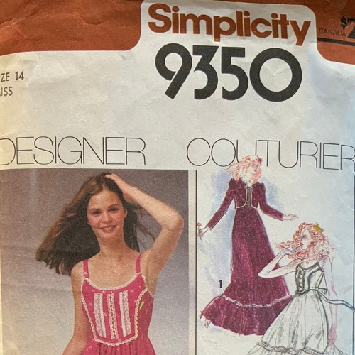 Tracing COPY of Vintage Simplicity 7327 Gunne Sax Style Sewing - Etsy UK