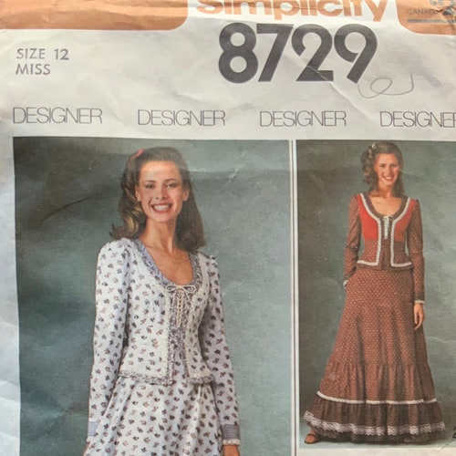 Tracing COPY of Vintage Simplicity 7327 Gunne Sax Style Sewing - Etsy UK