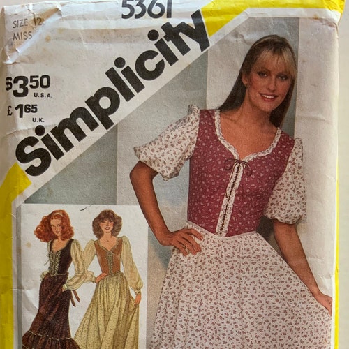 Tracing COPY of Vintage Simplicity 7327 Gunne Sax Style Sewing - Etsy UK