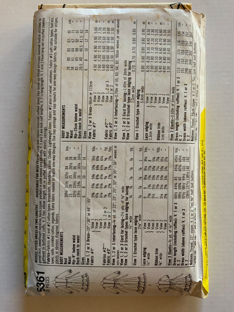 Tracing COPY of Vintage Simplicity 5361 Gunne Sax Sewing - Etsy Australia