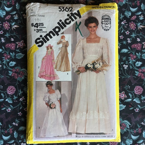 Tracing COPY of Vintage Simplicity 5361 Gunne Sax Sewing - Etsy Australia