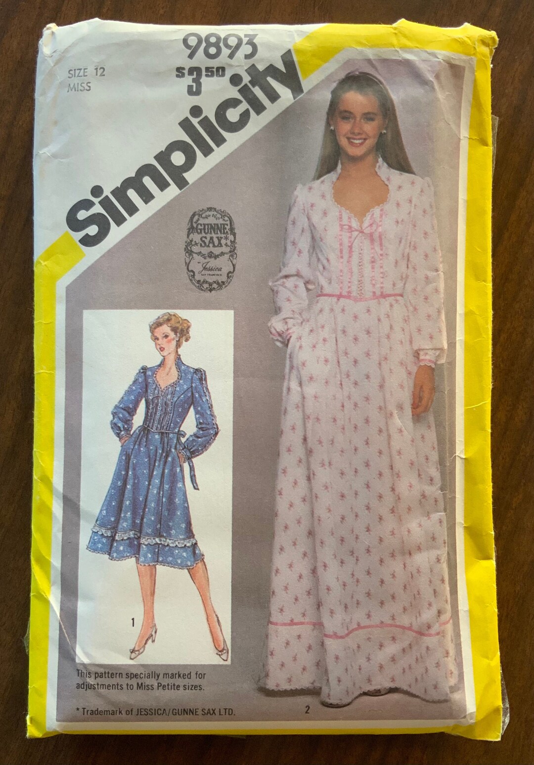 Tracing COPY of Vintage Simplicity 9893 Gunne Sax Sewing Pattern, Size ...