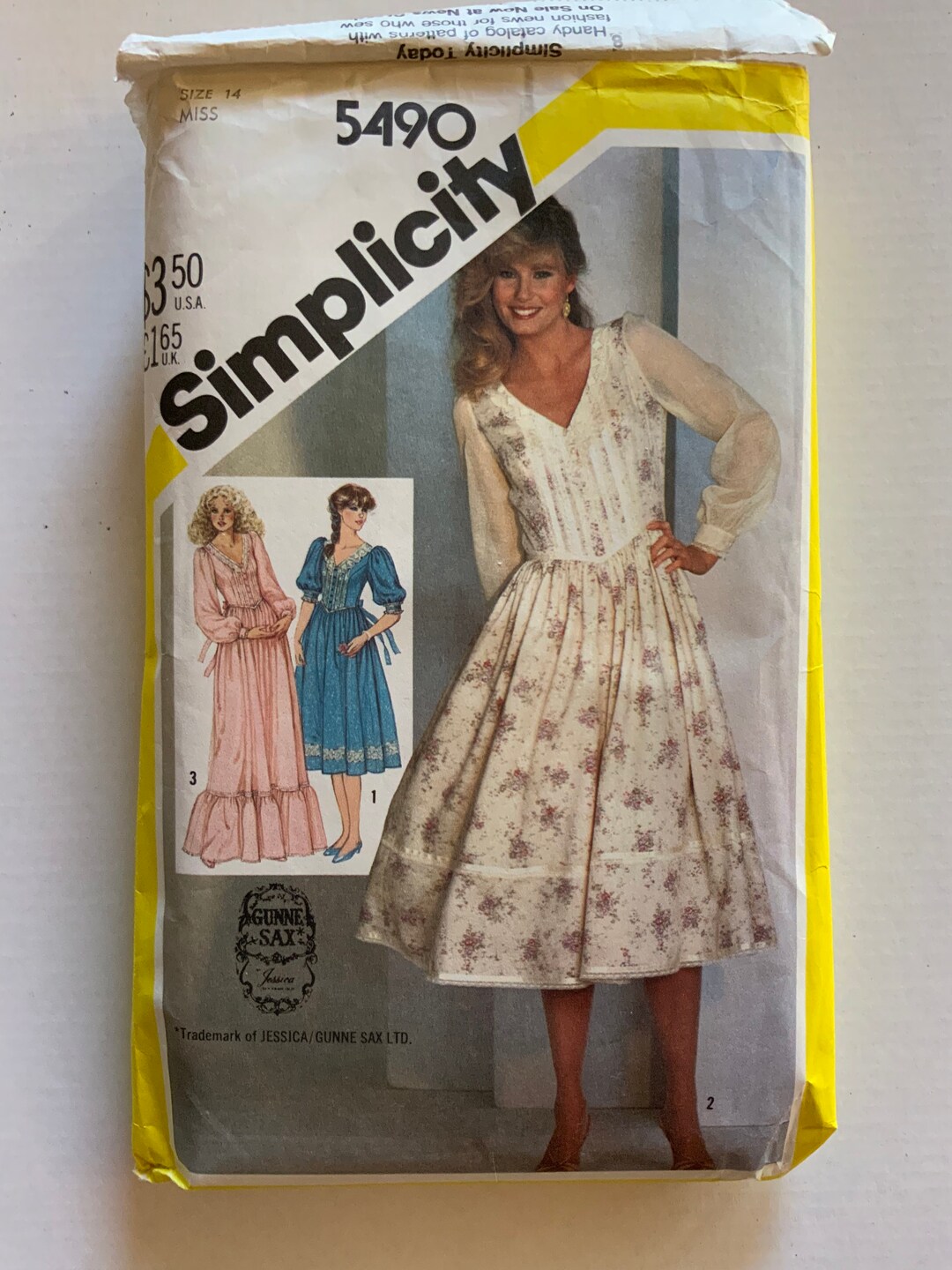 Tracing COPY of Vintage Simplicity 5490 Gunne Sax Sewing - Etsy