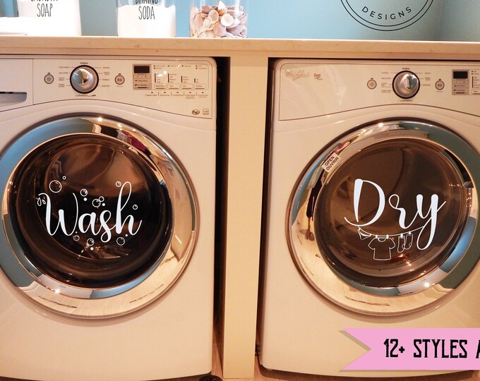 Wash and Dry Decals Wash Decal Dry Decal Laundry Room - Etsy