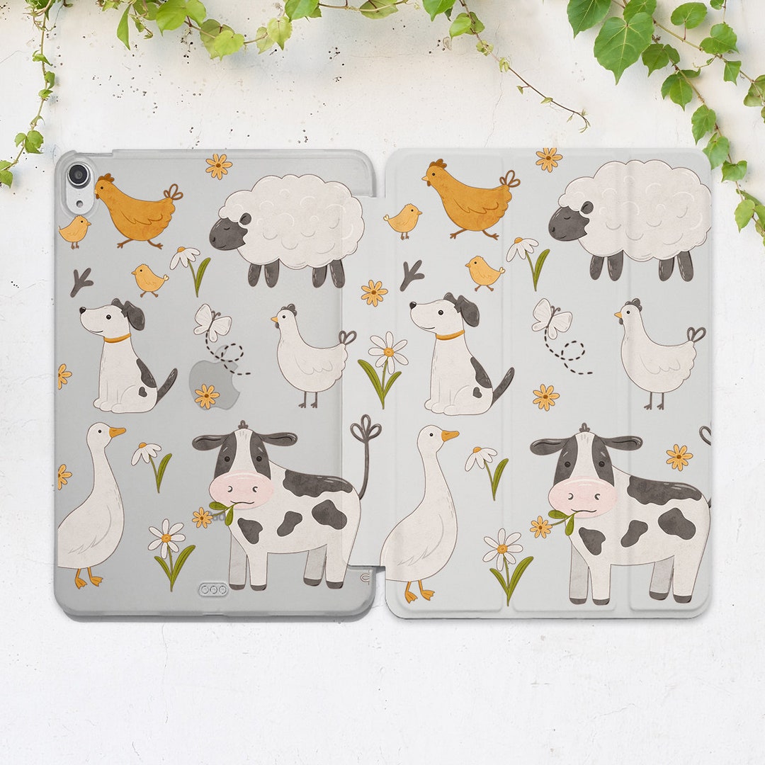 Cute Farm Animals iPad Case Cow iPad Case Dog Cute Kids iPad Chicken ...