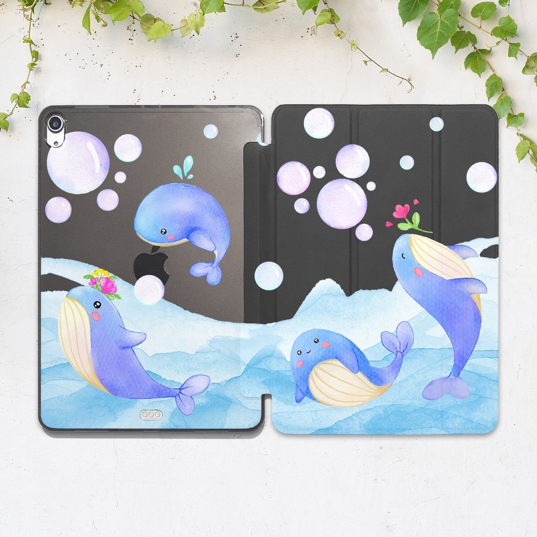 Cute Blue Whale iPad Case Kawaii iPad Smart Case iPad Case Kids iPad ...