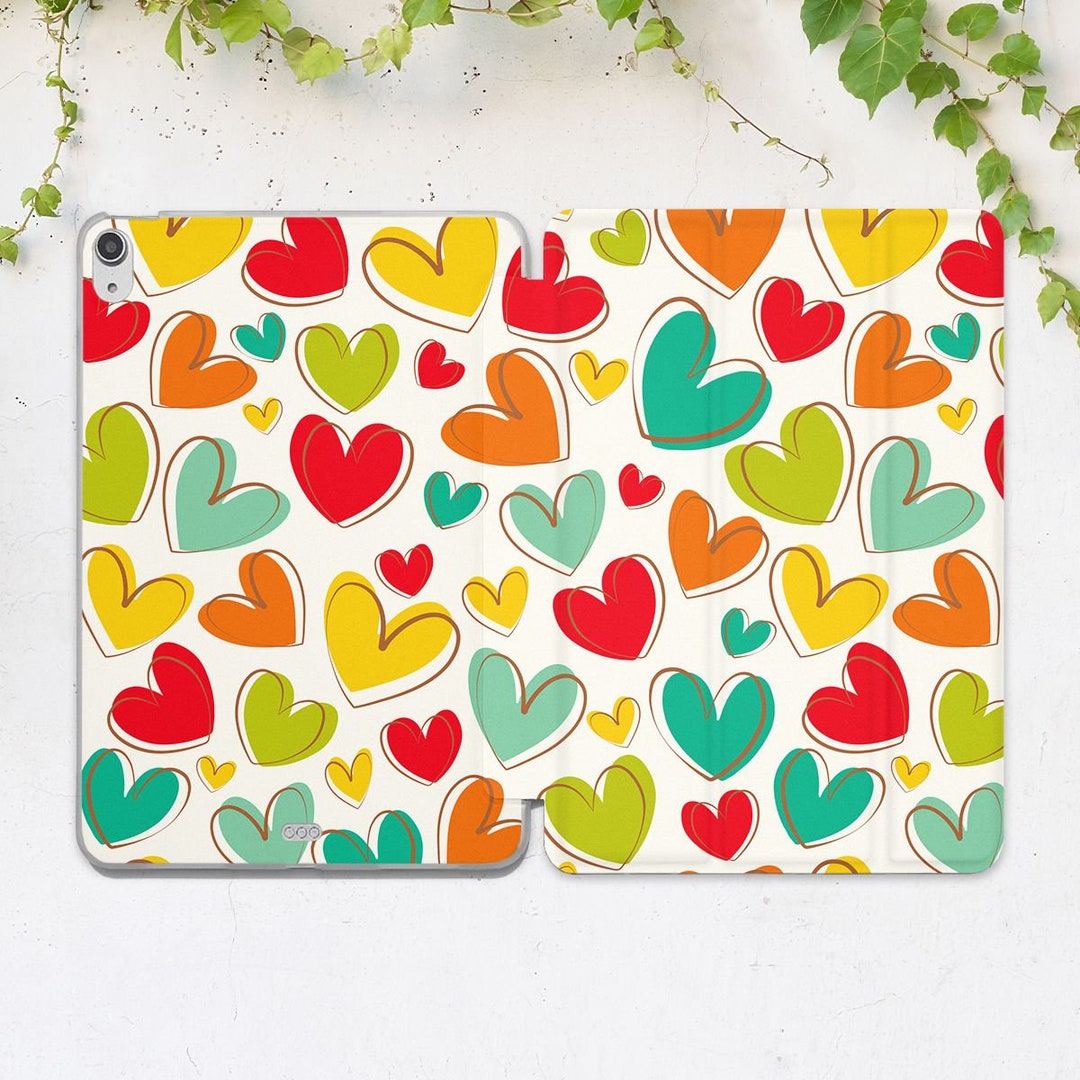 IPad Case Heart Bright Retro Art iPad Case Cute Gift for Her iPad 10 9 ...