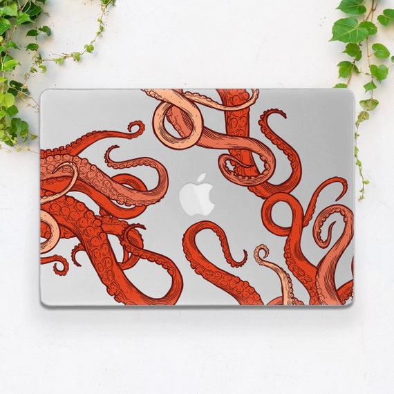 Orange Octopus Art Case Tentacles Macbook Clear Case Marine - Etsy