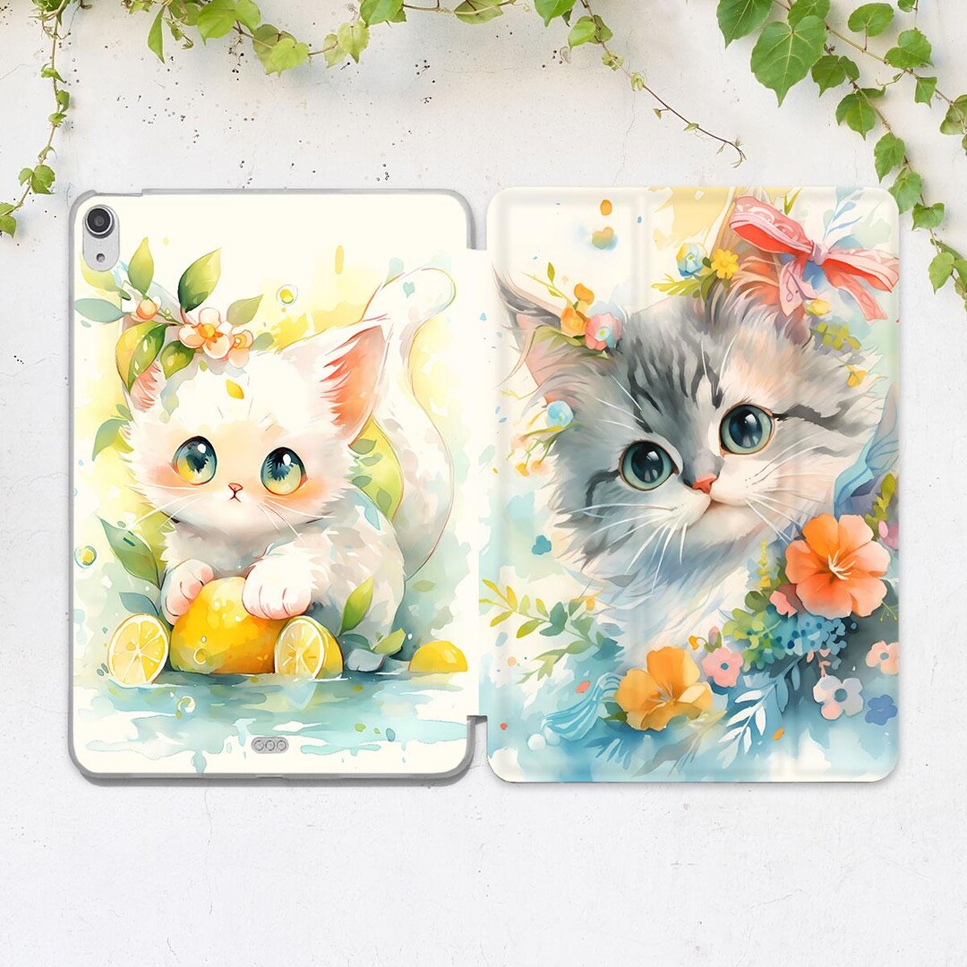 Anime Kitten Art iPad Case Animals iPad Case Kawaii Funny iPad Cover ...
