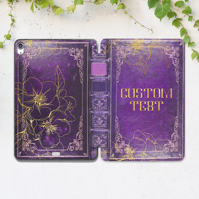 IPad Case Custom Book Print Case iPad Case Purple Case Name Book Lover ...