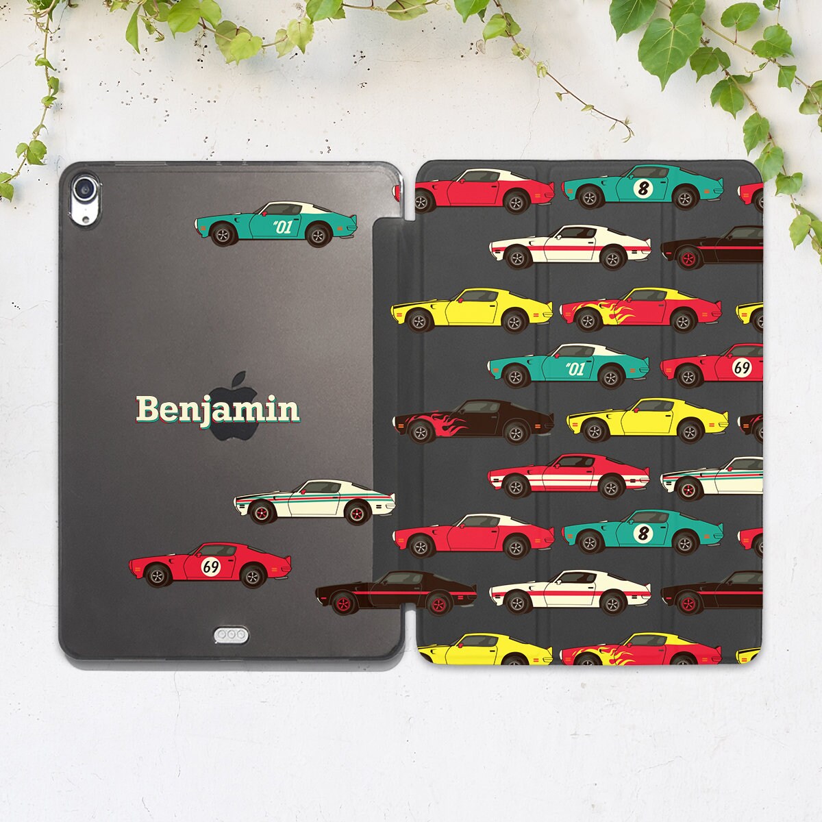 IPad Cover Retro Cars iPad Case Boys iPad Case Name Personalized Case ...