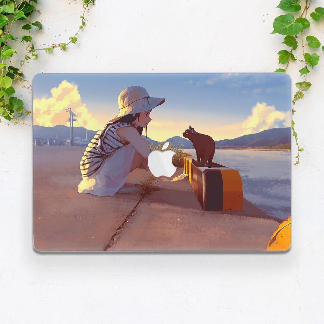 Cute Anime Girl MacBook Case Kawaii MacBook Case Cat Cute Animal Print ...