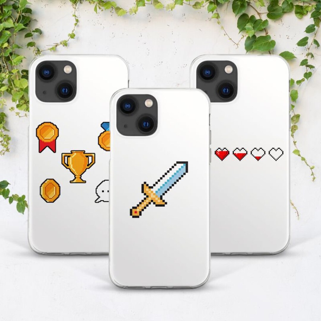 Phone Case Video Game Pixel Art Print iPhone Case Gamer Simple Cute Art ...