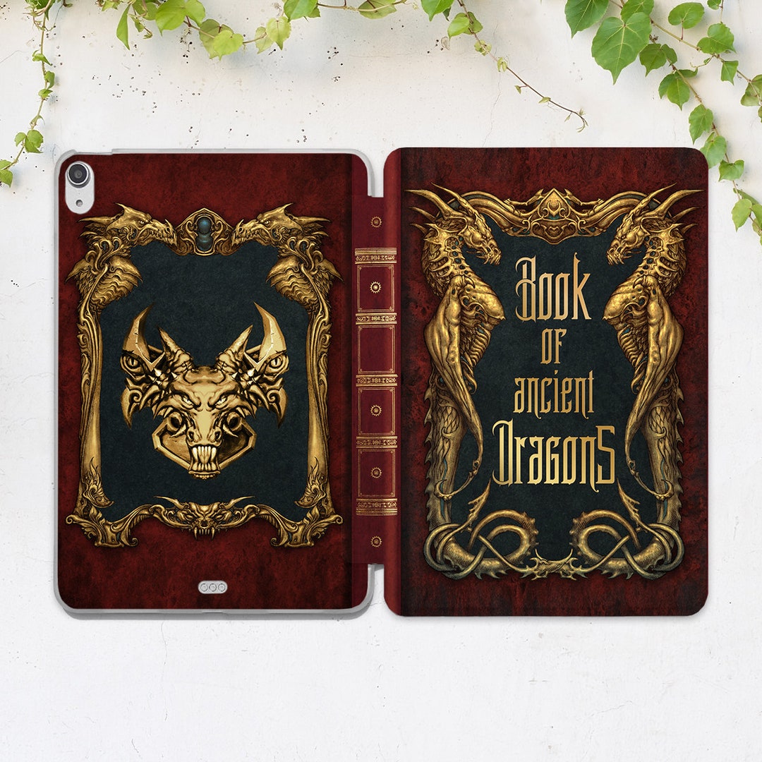Book of Dragons Print iPad Case Red iPad Case Vintage iPad Smart Case ...