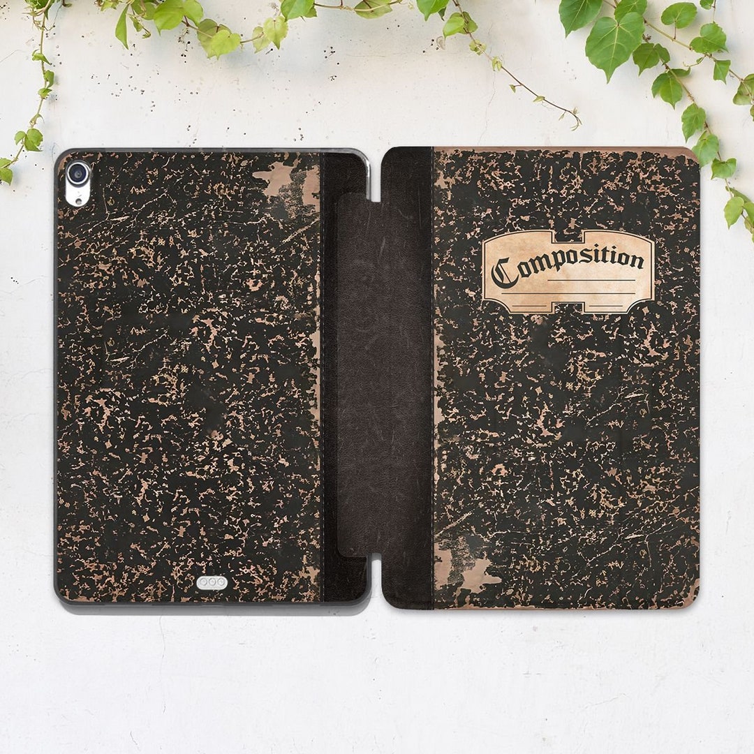 Composition Book Print iPad Case Brown Gift for Him iPad Case Men Book ...