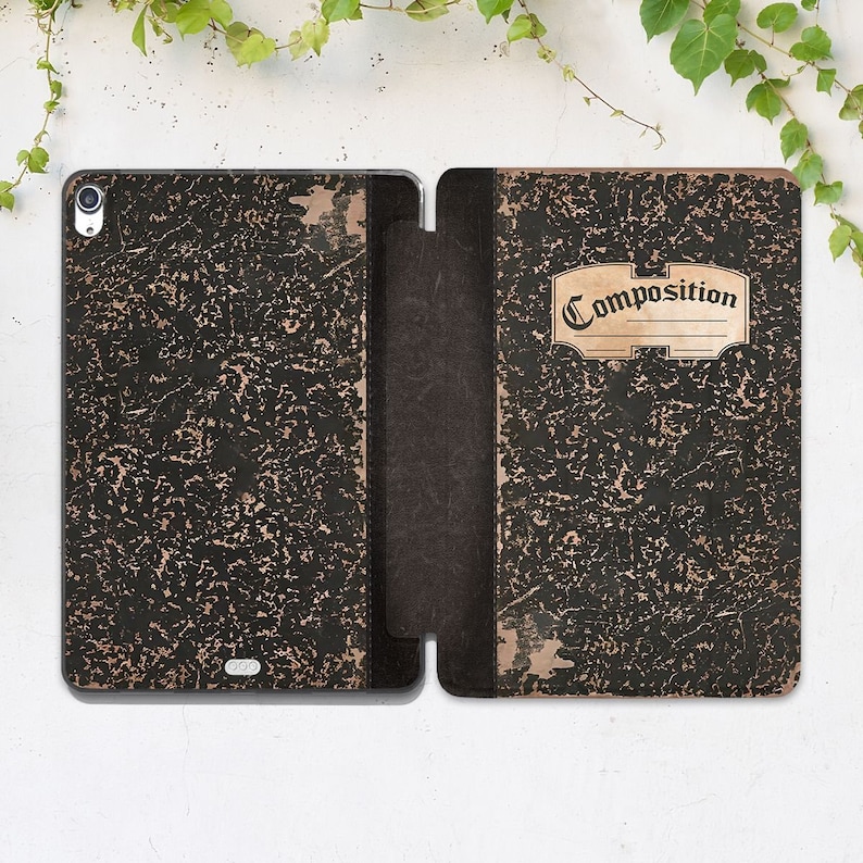 Composition Book Print iPad Case Brown Gift for Him iPad Case Men Book ...