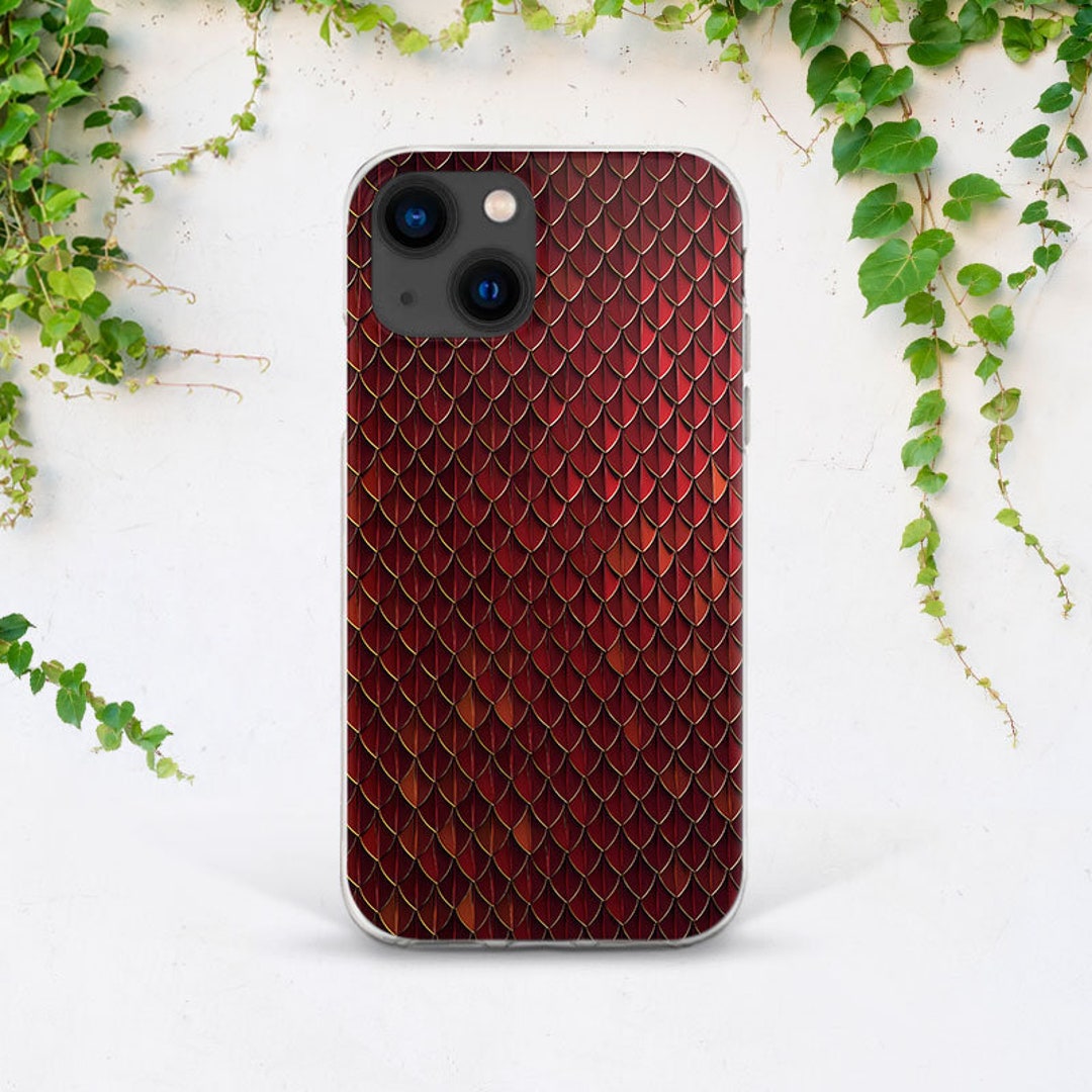 Red Dragon Scale Print Aesthetic Print Case iPhone Case Simple iPhone Case Dragon Dark Red ...