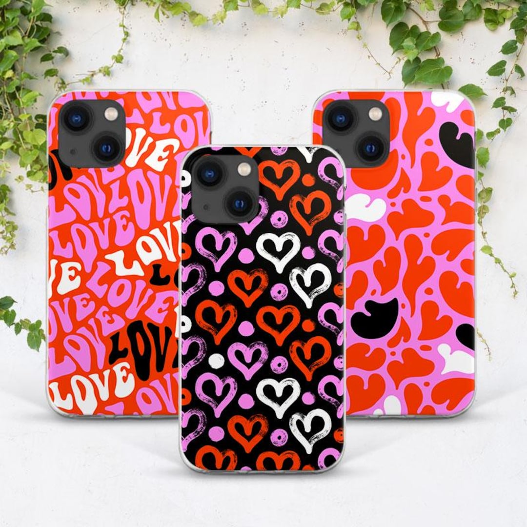 Retro Love Art Valentine's Day Gift Phone Case Hearts iPhone Case ...