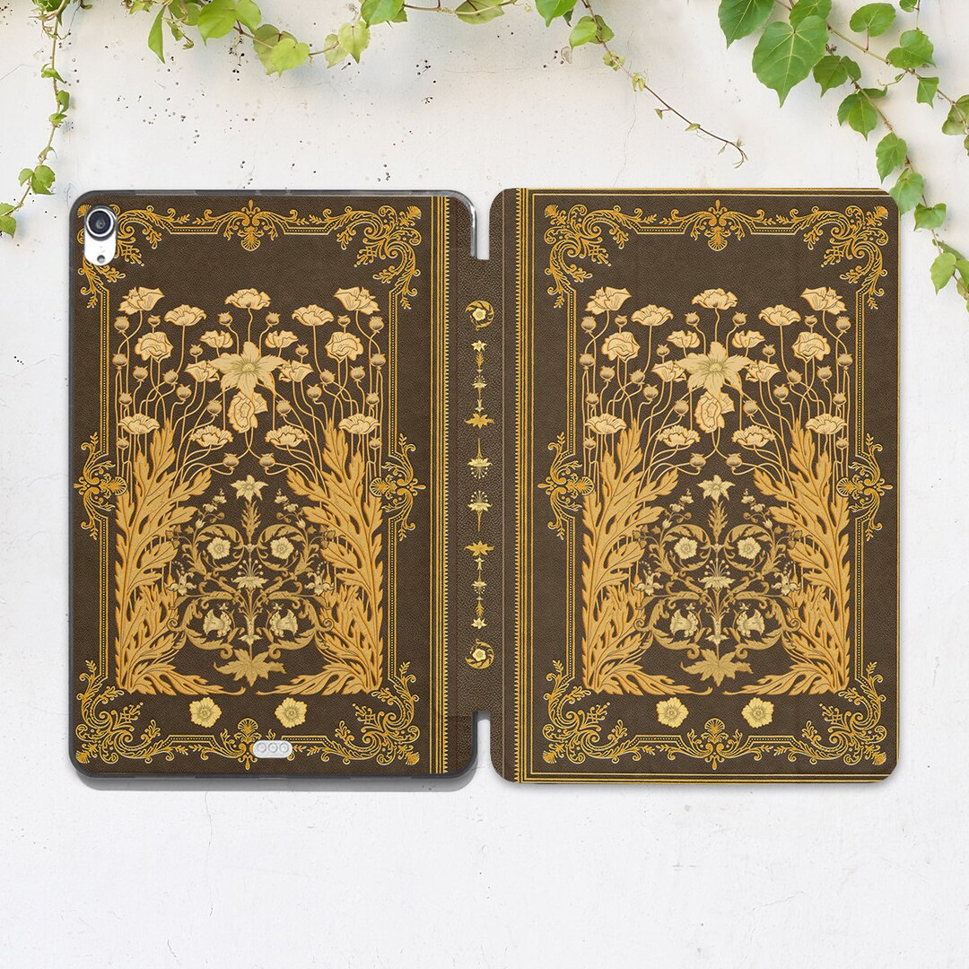 Vintage Book Print Plants Floral Art Case iPad Case Retro iPad Case ...