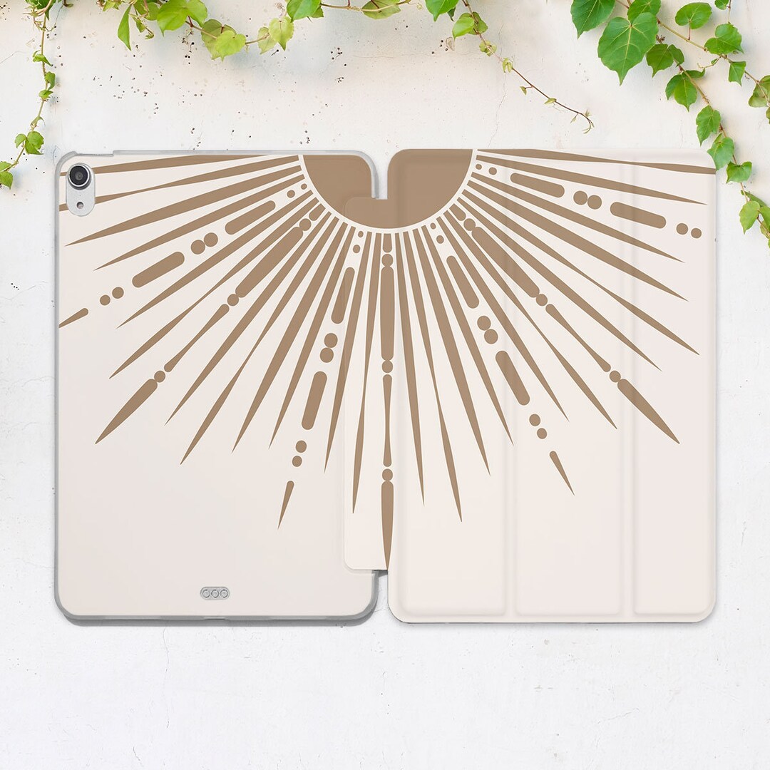 Boho Sun Print iPad Case Simple Aesthetic Print Case Geometric Abstract ...