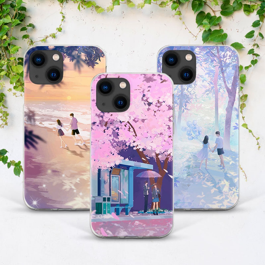 Sakura Flowers Art Cute Couple Print Japanese Nature Print Phone Case ...