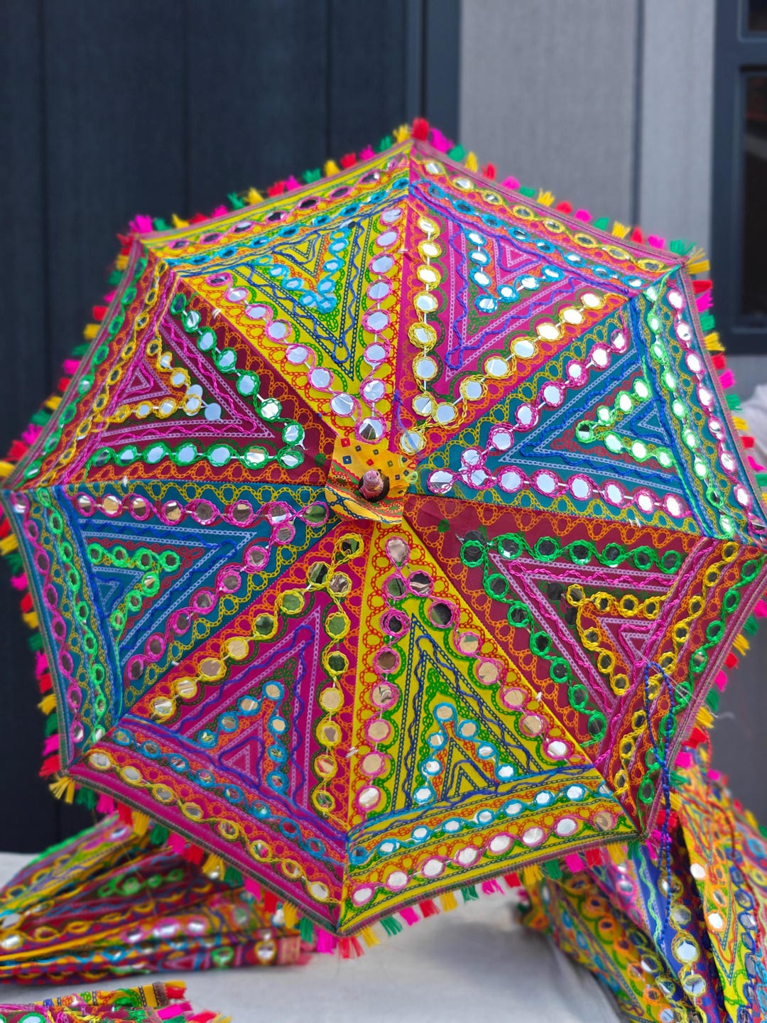 Handmade Patchwork Katchi Umbrella: Indian Decorative Parasol, Bohemian ...