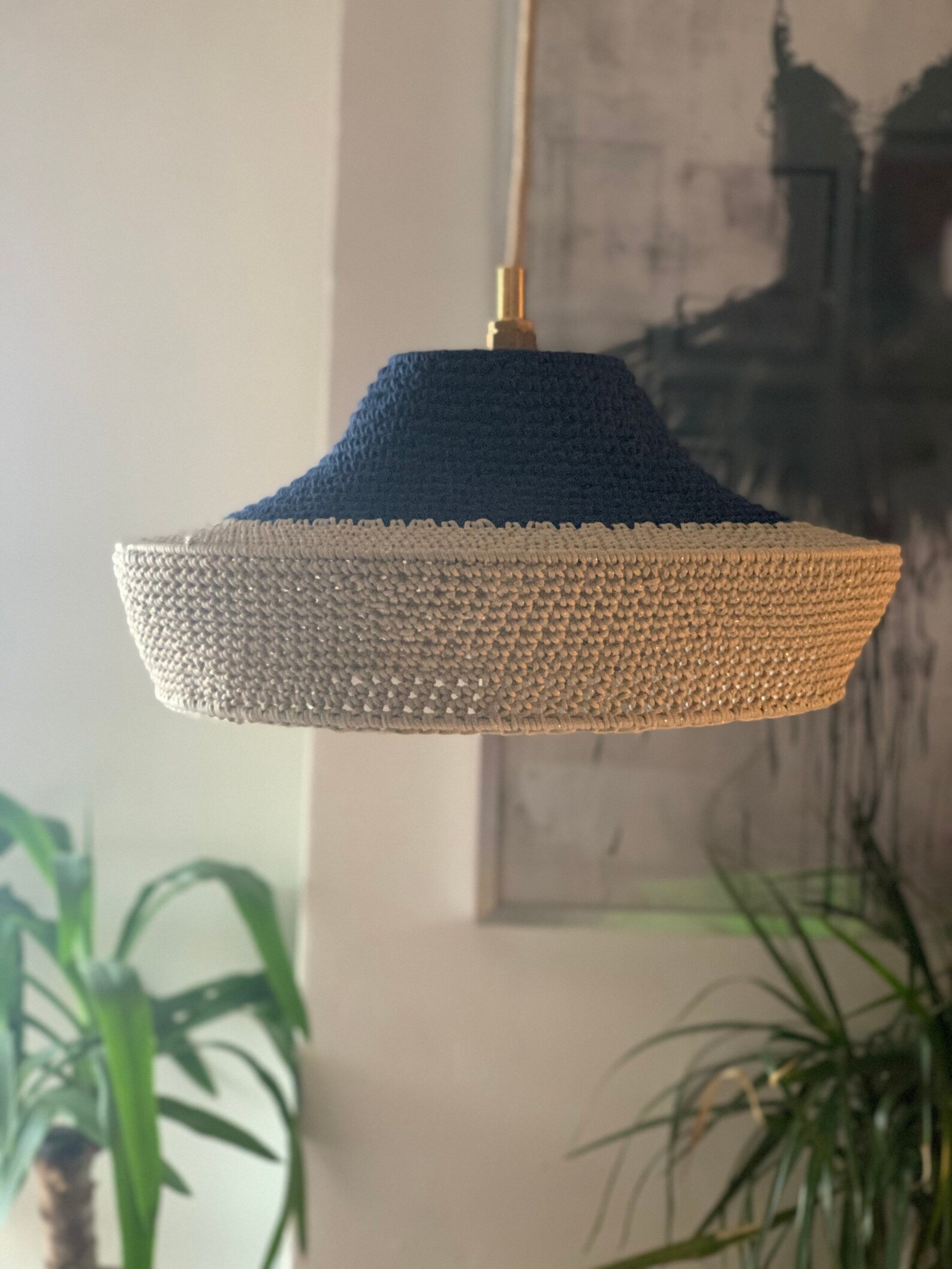 Handmade Crochet Pendant Lamp - Etsy