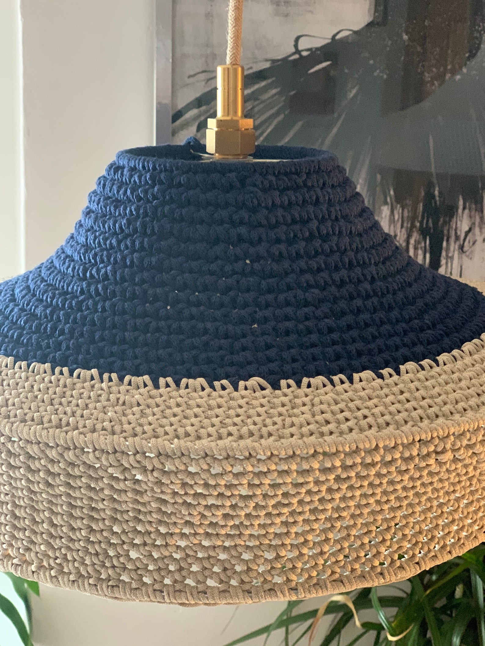 Handmade Crochet Pendant Lamp - Etsy