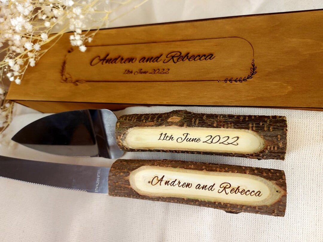 Personalized Cake Knife Set Wedding Knife Set Cake Serving Set Wedding ...