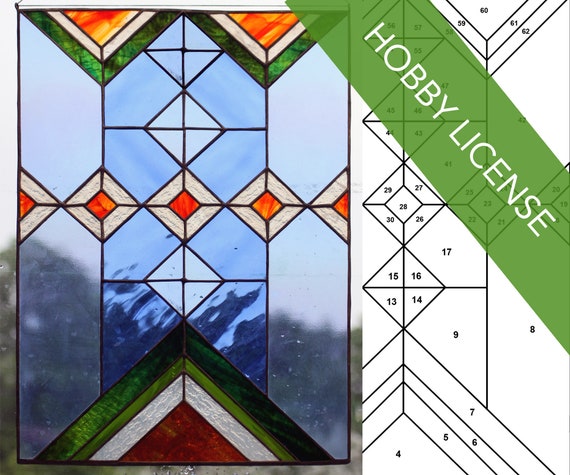 Digital PDF Pattern Geometric Window Panel Stained Glass Hobby - Etsy