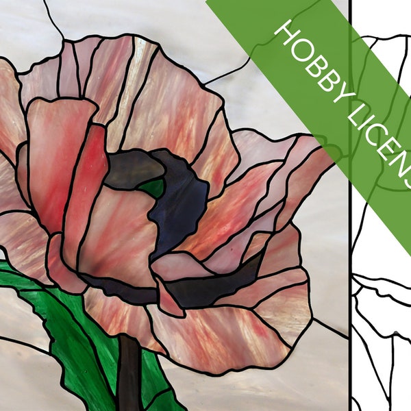 Stained Glass Poppy - Etsy
