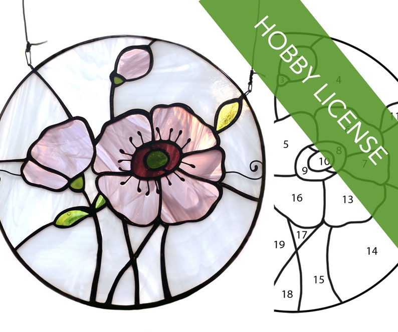 Buy Purple Poppies Digital PDF Pattern Stained Glass Hobby License ...