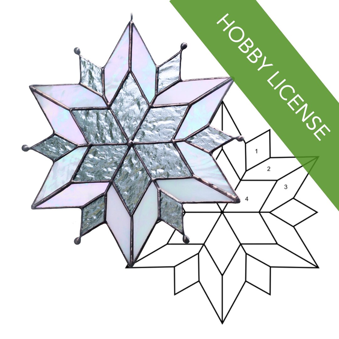 Stained Glass Snowflake Pattern: Iridescent White Winter Decor (PDF ...