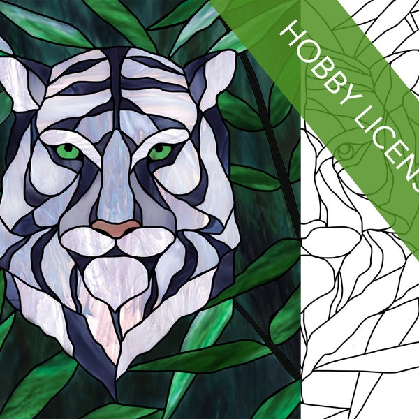Tiger Stained Glass Pattern - Etsy