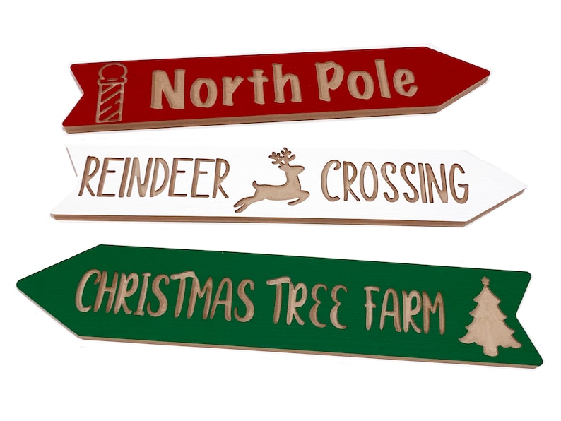 Christmas Arrow Sign: Winter Holiday Directional Decor - Etsy