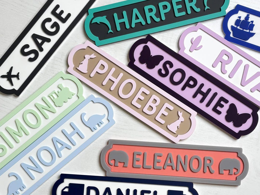 Custom Kids Name Signs for Bedrooms, Playroom Decor, Boys and Girls ...