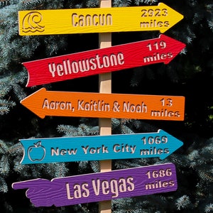 Direction, Mileage, Destination Outdoor Beach Signs - Custom Carved ...