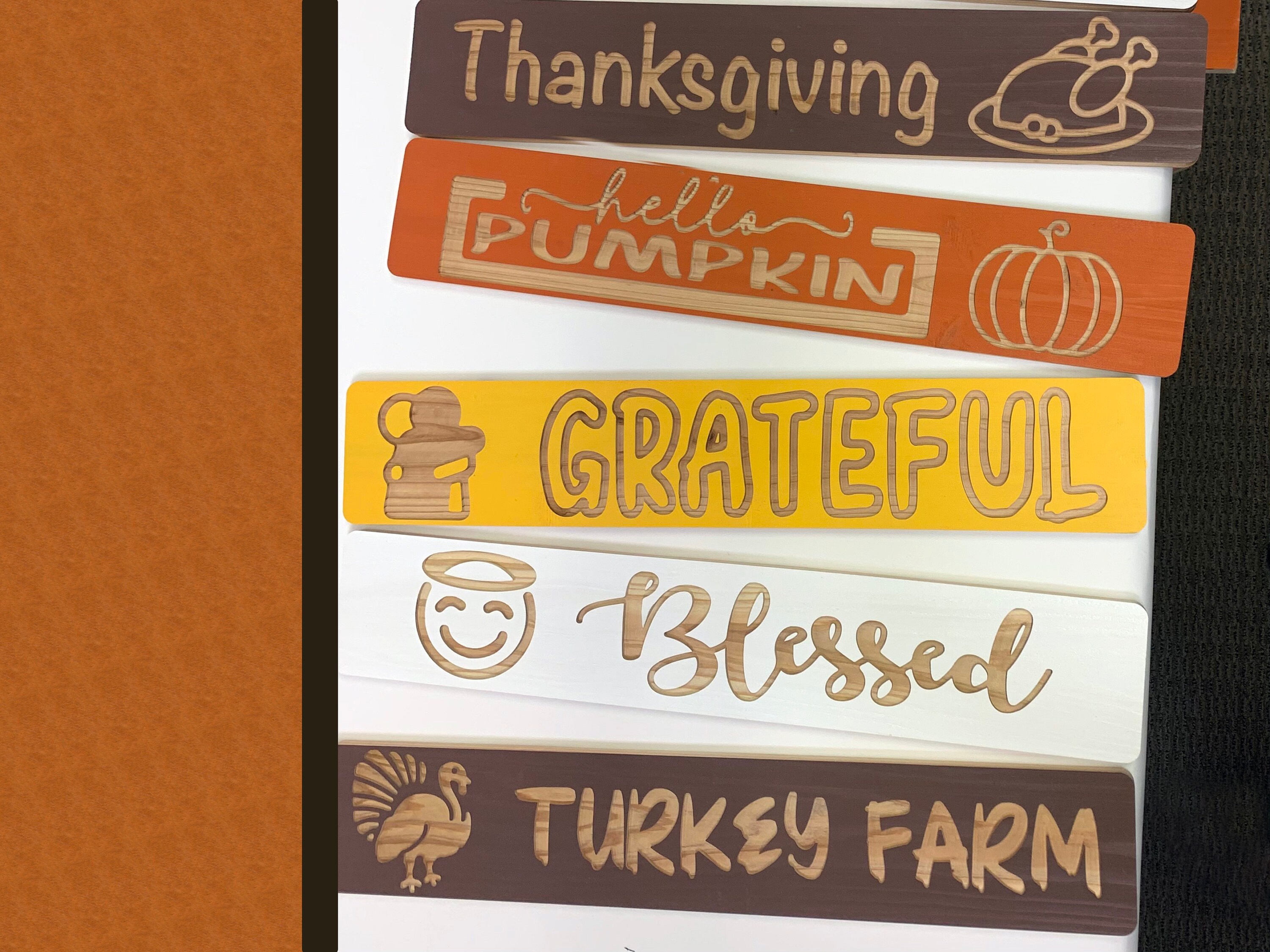 Thanksgiving Signs & Fall Decorations - Autumn Holiday Decor - Carved ...