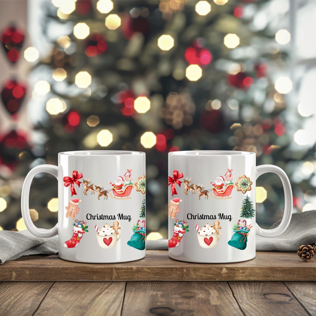 Christmas Mug Wrap Design Name Gap for You to Personalise - Etsy