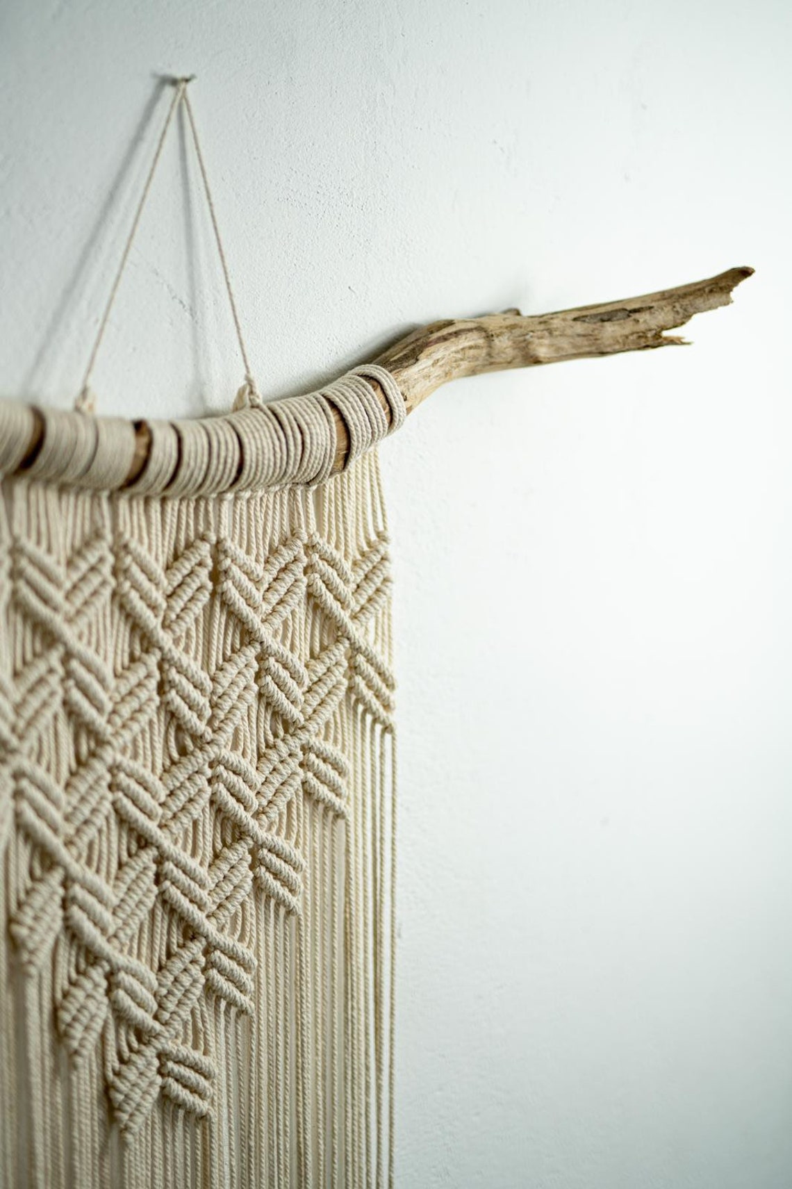 Makramee Wandbehang groß minimalistischer geometrischer - Etsy.de