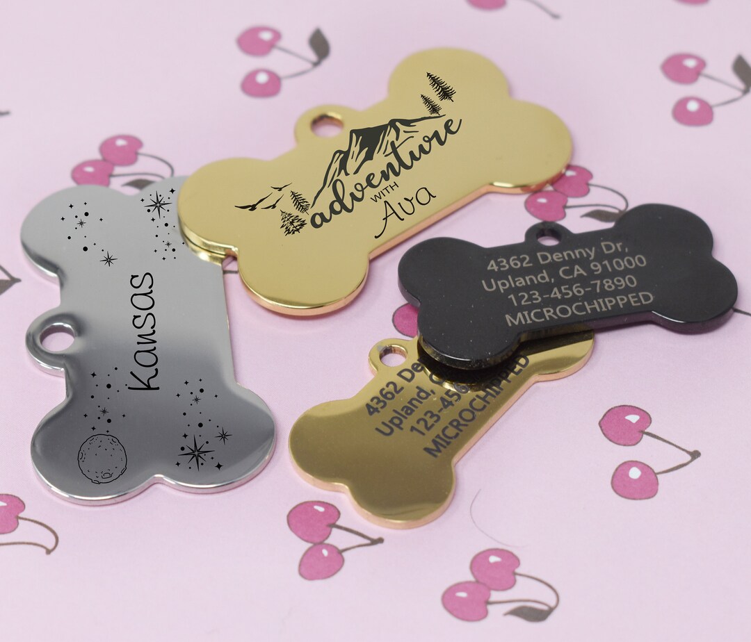 Stainless Steel Dog Tag, Bone Shape Dog Tag, Personalized Bone Shape ...
