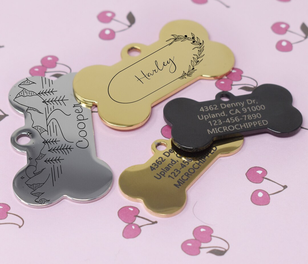 Stainless Steel Dog Tag, Bone Shape Dog Tag, Personalized Bone Shape ...
