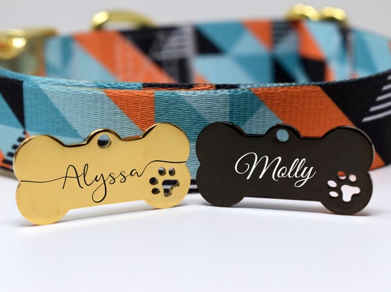 Stainless Steel Dog Tag Bone Shape Dog Tag Personalized Bone - Etsy
