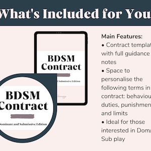 Bdsm Contract for Dom Sub Relationships: BDSM Workbook, BDSM Printables ...